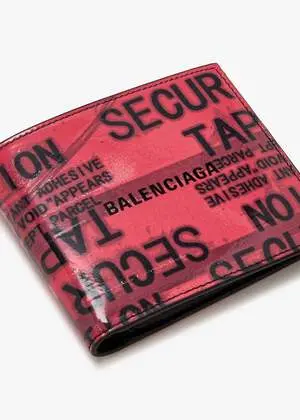 Balenciaga Tape Type Square Folded Wallet In Black