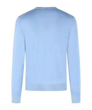GRAN SASSO Ribbed Crew Neck Sweater - Lightblue