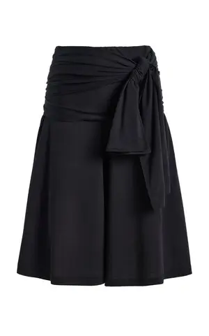 TOTEME Tie-detailed Jersey Culottes - Black