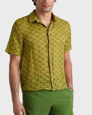 Vilebrequin Ramie Bowling Shirt Micro Ronde Des Tortues Shirt Courbis
