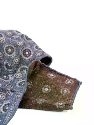 Brunello Cucinelli Geometric-print Pocket Square - Blue