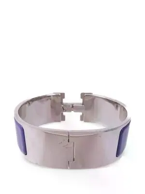 Hermès Clic-clac H Enamel Bracelet - Silver