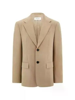 FERRAGAMO Single-breasted Flannel Blazer - Neutrals