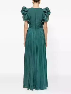 NISSA Ruffled Pleated Maxi Dress