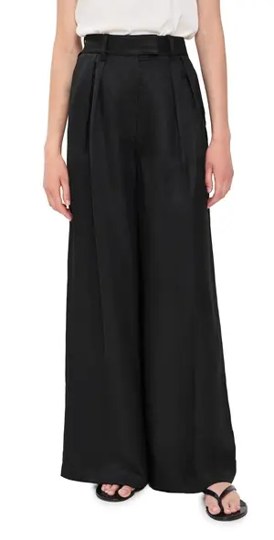 ANINE BING Lou Trousers - Black Linen Blend