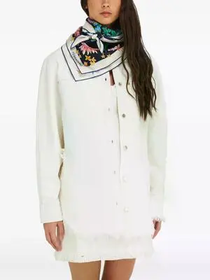 FERRAGAMO Spring-print Silk Scarf - Black