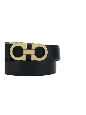 FERRAGAMO Reversible Leather Belt With Gancini Buckle - Multicolor