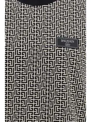 Balmain Jacquard T-shirt With Pb Labyrinth Monogram - Multicolor