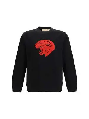 Valentino Garavani Panther Print Crewneck Sweatshirt - Black