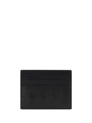 Bottega Veneta Card Holder With Iconic Intrecciato - Black