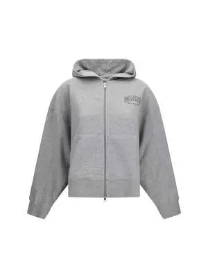 GANNI GANNI Cotton Zip-Up Hoodie Gray