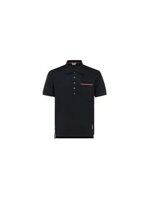 Thom Browne Short Sleeves Polo - Gray