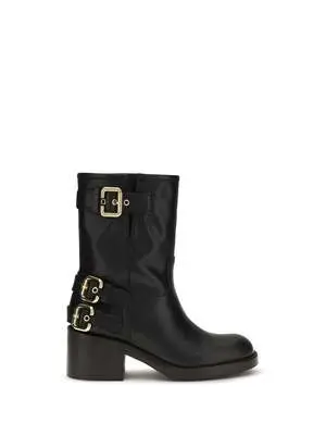 Chloé Dakota Buckled Leather Ankle Boots - Black
