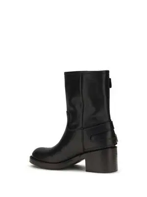 Chloé Dakota Buckled Leather Ankle Boots - Black