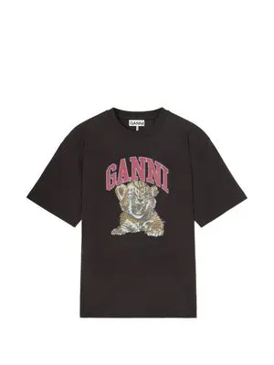 GANNI GANNI Printed Cotton T-Shirt Multicolor