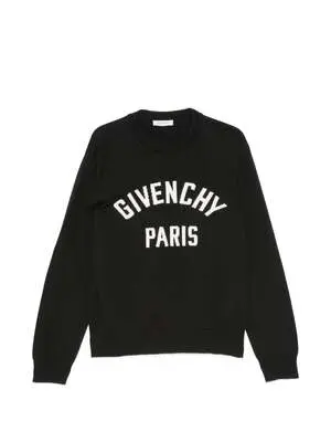 Givenchy Black Intarsia-knit Logo Crewneck Sweater - Multicolor