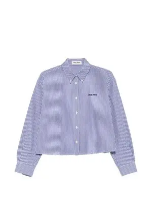 Miu Miu Vertical Stripe Cropped Shirt - Multicolor