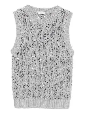 Peserico Knit Sequined Sleeveless Top