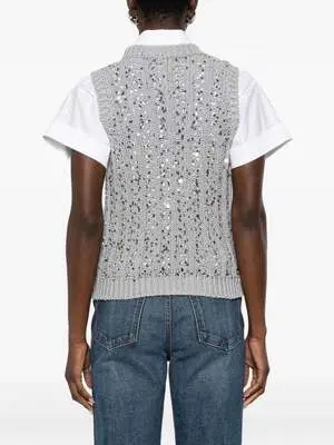 Peserico Knit Sequined Sleeveless Top