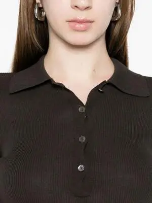 P.a.r.o.s.h Ribbed Polo Shirt With Collared Neckline