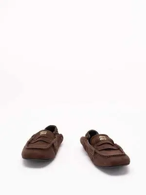 Miu Miu Ruched Suede Loafers - Multicolor
