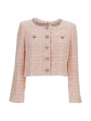 SELF-PORTRAIT Sequin Embellished Boucle Jacket - Multicolor