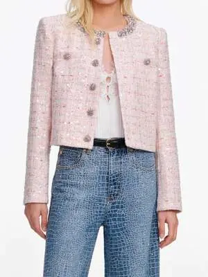 SELF-PORTRAIT Sequin Embellished Boucle Jacket