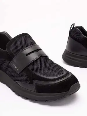 Prada Mesh And Leather Sneakers
