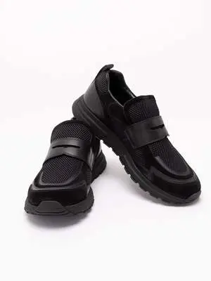 Prada Mesh And Leather Sneakers