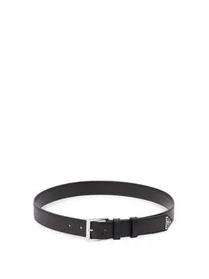 Prada Saffiano Leather Belt With Metal Buckle - Multicolor