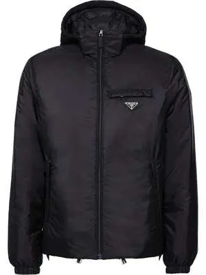 Prada Re-nylon Puffer Jacket With Hood - Multicolor