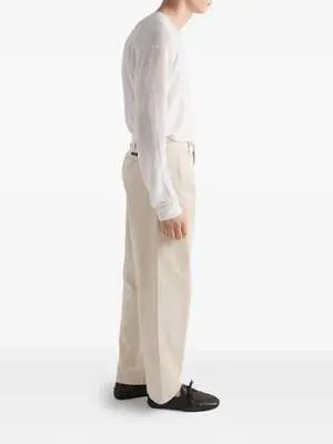 Prada Cotton Pleated Trousers - Multicolor