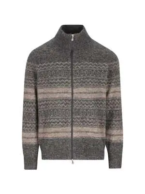 Brunello Cucinelli Alpaca Zip-up Cardigan - Multicolor