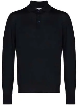 Brunello Cucinelli Navy Knitted Polo Sweater - Multicolor
