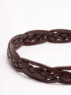 Brunello Cucinelli Braided Leather Belt With Detailed Buckle - Multicolor