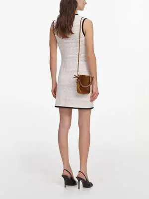 SELF-PORTRAIT Sleeveless Knit Mini Dress With Bow Detail