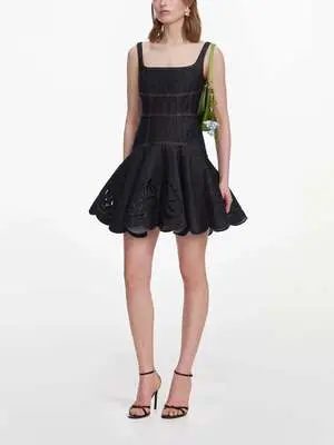 SELF-PORTRAIT Sleeveless Knit Mini Dress With Bow Detail