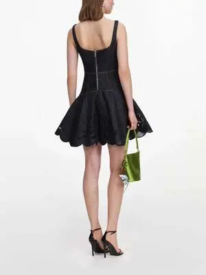 SELF-PORTRAIT Sleeveless Knit Mini Dress With Bow Detail