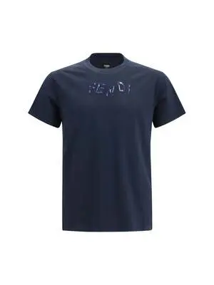 Fendi Cotton T-shirt With Asymmetric Logo