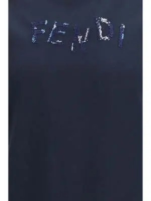 Fendi Cotton T-shirt With Asymmetric Logo