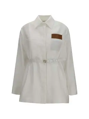 Fendi Belted Linen And Cotton Jacket