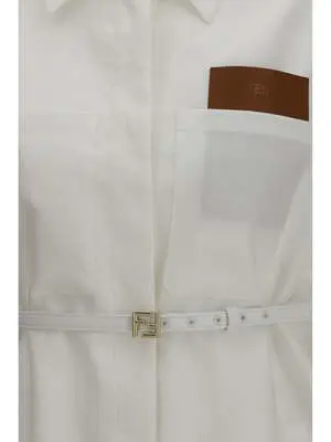 Fendi Belted Linen And Cotton Jacket