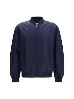 Valentino Garavani Valentino Nylon Jacket With Ruffles Blue