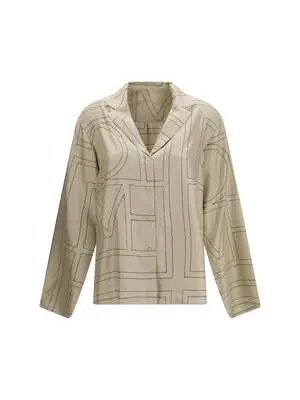 TOTEME Silk Monogram Shirt - Multicolor