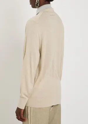 Acne Studios Layered-effect Silk And Wool-blend Polo Top