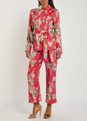 Etro Printed Belted Satin Jacket