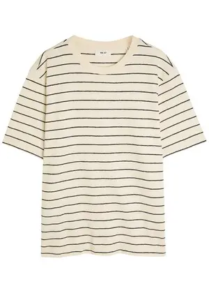 Nn07 Pedro Striped-knit Cotton T-shirt