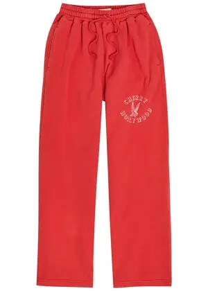 CHERRY LOS ANGELES Hollywood Parachute Printed Cotton Sweatpants - Red