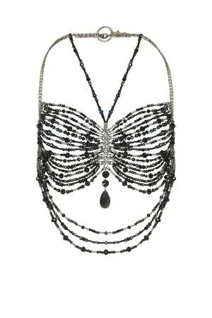 HAUS OF MCLEES Beaded Body Chain Top - Black