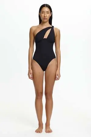 Significant Other Rian One-shoulder Maillot - Black